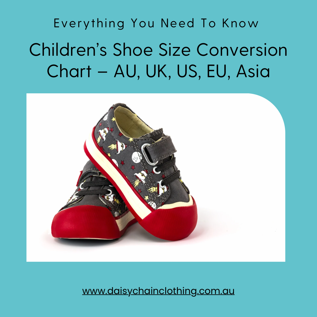 Children’s Shoe Size Conversion Chart – AU, UK, US, EU, Asia ...