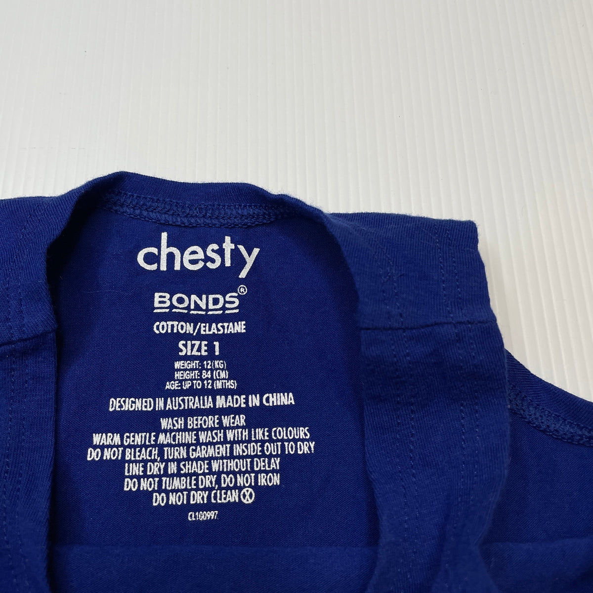 Bonds, blue stretchy chesty singlet top, EUC, size 1, – DaisyChainClothing